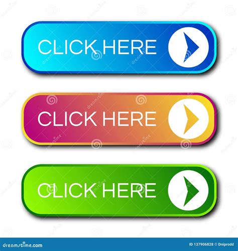 Set Of Three Modern Gradient Buttons With Shadows Stock Vector Illustration Of Design Mobile