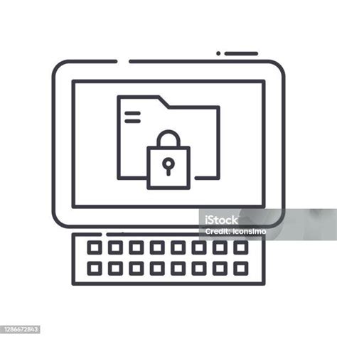 데이터 보안 아이콘 선형 격리 된 그림 얇은 줄 벡터 웹 디자인 기호 흰색 배경에 편집 가능한 스트로크와 개요 개념 기호 개념에
