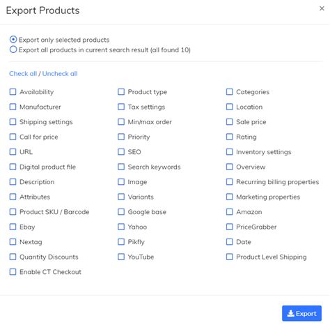how to export products into a spreadsheet pinnaclecart pinnaclecart