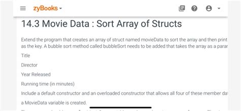 Solved C 143 Movie Data Sort Array Of Structs