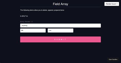 React Hook Form HandleSubmit With Reset Codesandbox
