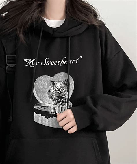 [기모]스윗 고양이 후드티 에이블리
