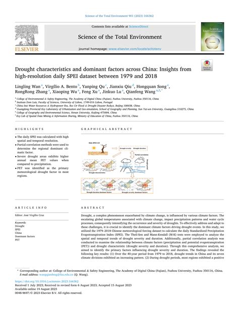 Pdf Drought Characteristics And Dominant Factors Across China