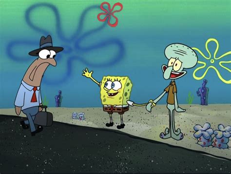 Spongebob And Squidward Walking Spongebob And Squidward Attached