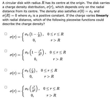 Solved A Circular Disk With Radius R Has Its Centre At The Chegg Com