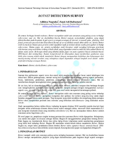 Pdf Botnet Detection Survey