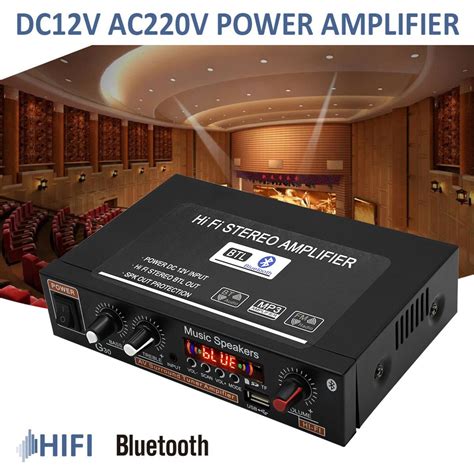 Mini Amplifier With Bluetooth 800w Audio Amplifier With Bluetooth Digital Hifi Fm Radio Usb Us