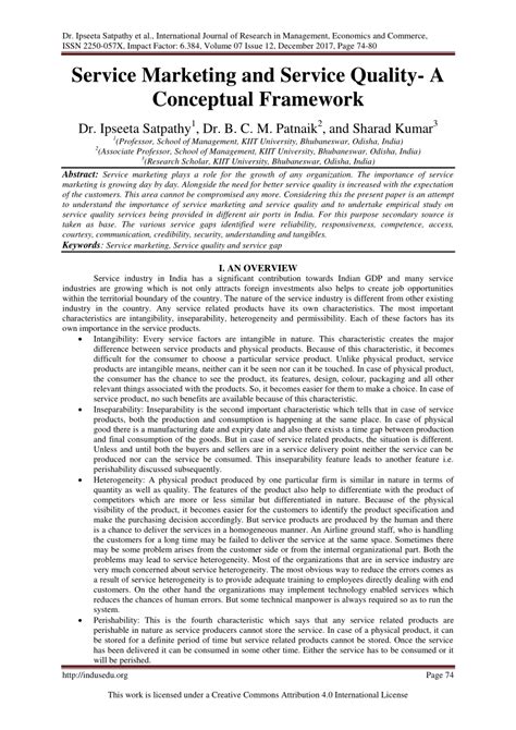 PDF Service Marketing And Service Quality A Conceptual Framework