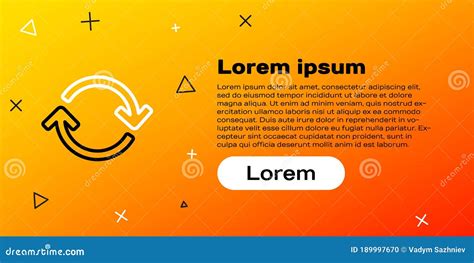 Line Refresh Icon Isolated On Yellow Background Reload Symbol Rotation Arrows In A Circle Sign