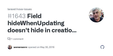 Field Hidewhenupdating Doesnt Hide In Creation Form · Issue 1643 · Laravelnova Issues · Github