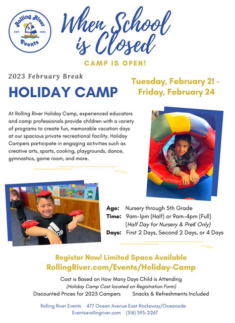 Winter Break Holiday Camp February 21 24 Rolling River Day Camp