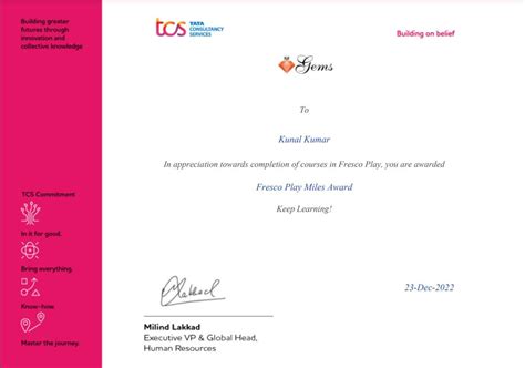 Kunal Kumar On Linkedin Globallearningweek Thankyou Tcs