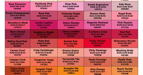 Stampin Up All Time Rainbow Of Colors With Hex Codes Pdf Strawberry Slush Stampin Up Stampin