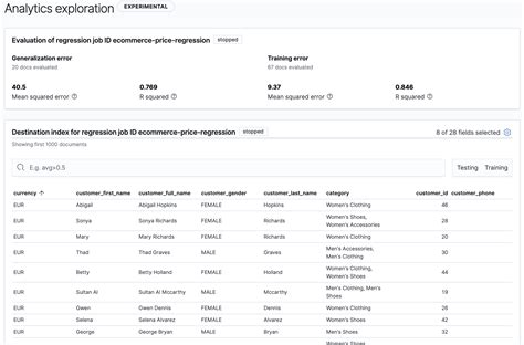 Ml Df Analytics Results Selecting Column For Sort Causes Table To Be Replaced By Error
