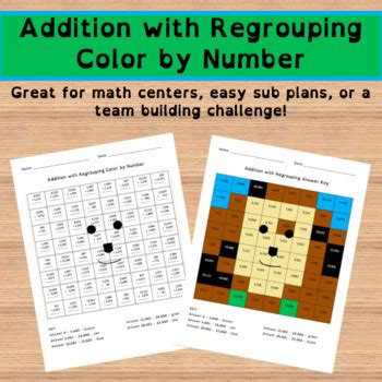 Addition With Regrouping Color By Number By Miss Horrible TPT