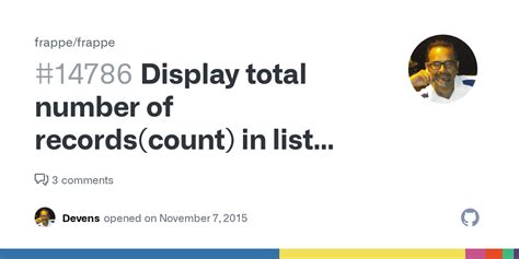 Display Total Number Of Recordscount In List View As Well As In Report · Issue 14786