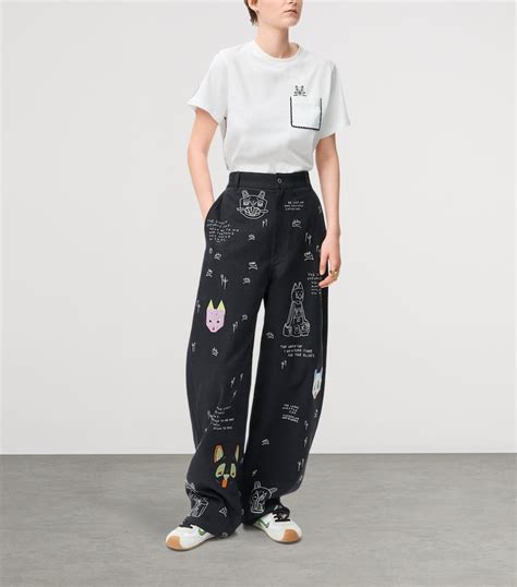 Loewe White X Louis Wain Stretch Cotton T Shirt Harrods Sg