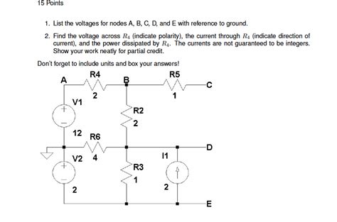 Solved List The Voltages For Nodes A B C D And E With Chegg