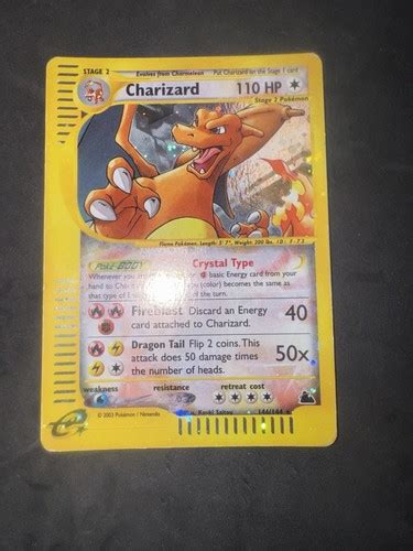 Pokemon Charizard Crystal 146144 Skyridge Holo Eng No Rayquaza Gold