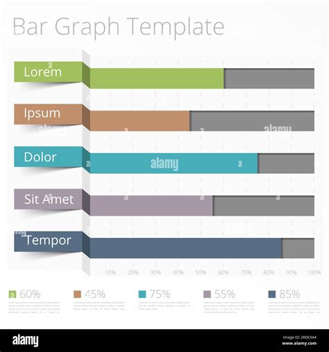 Horizontal Bar Chart Template Business Infographics Vector Eps10 Illustration Stock Vector