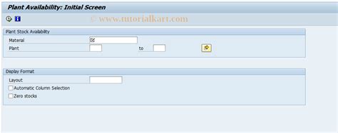MB SAP Tcode Display Plant Stock Availability