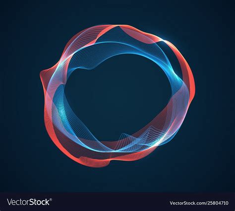 Circular Waveform From Vector 3d Echo Spectrum Abstract Music Wave Vibration Graph Futuristic