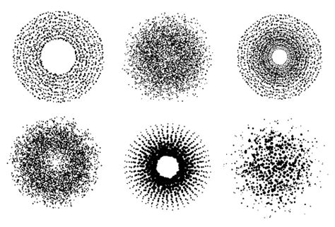 원형 점선 프레임 세트입니다 원 점 의료 치료 화장품을 위한 설계 요소 하프톤 원 도트 텍스처를 사용하여 둥근 테두리 벡터 일러스트레이션 0명에 대한 스톡 벡터 아트 및
