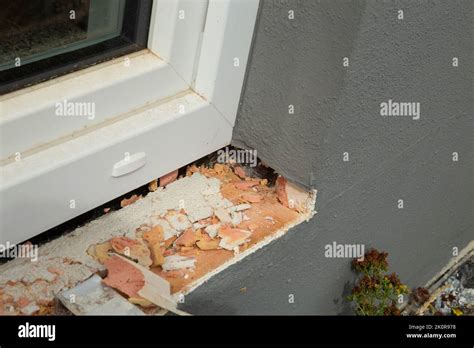 Window Sill At A New House Is Not Correct Isolated Against Water