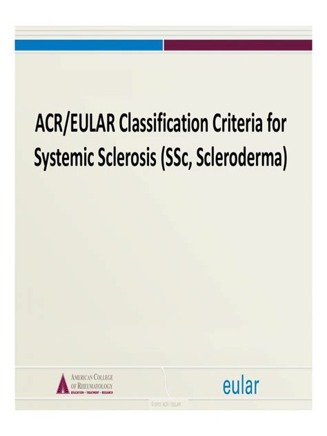 Acr Eular Classification Criteria For Systemic Sclerosis Ssc Scleroderma Cutaneous