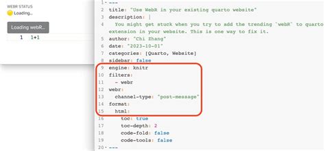 How To Add Webr To Quarto Extension Chi Zhang Posted On The Topic Linkedin