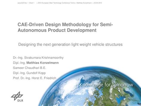 Pdf Cae Driven Design Methodology For Semi Autonomous Product