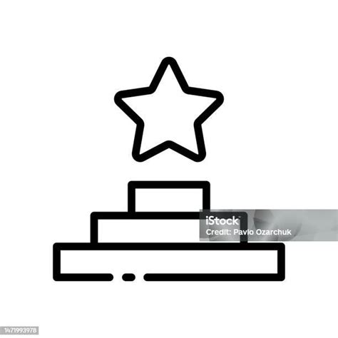 경건한 선 아이콘입니다 와드 업적 메달 챔피언 리본 리더 스타 손 승리 위치 챔피언십 순위 경쟁 개념입니다 흰색 배경에 벡터 검은 선 아이콘 개념에 대한 스톡 벡터 아트 및