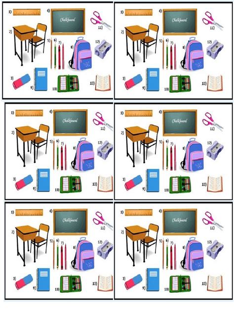 School Objects Pdf