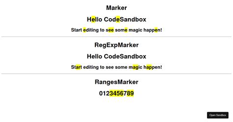 React Markjs Codesandbox