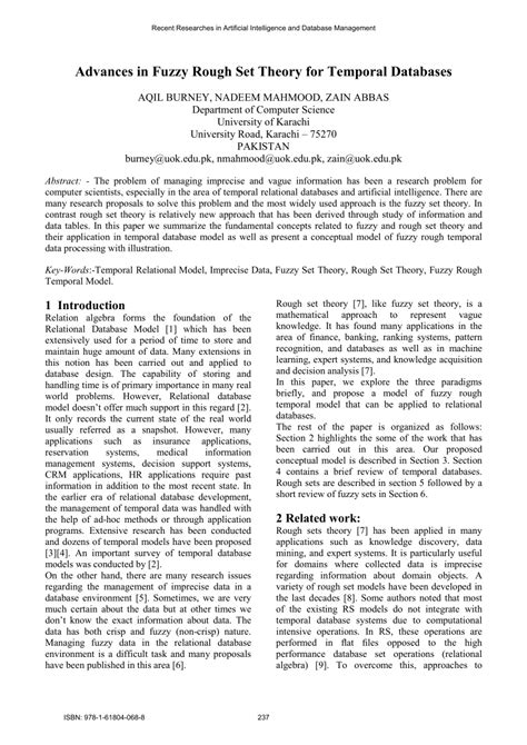 Pdf Advances In Fuzzy Rough Set Theory For Temporal Databases