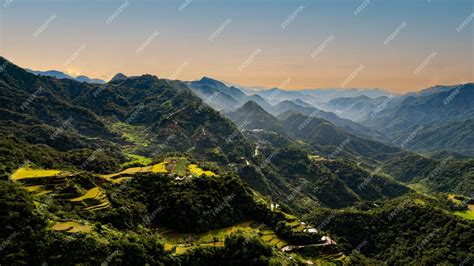 Premium Photo Aerial Panoramic Photography Of Rice Terraces With Rain Forest In Batad Luzon