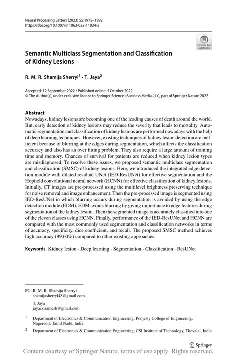 Semantic Multiclass Segmentation And Classification Of Kidney Lesions