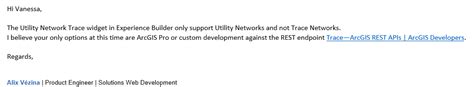 Does The Network Trace Widget Support Trace Networ Esri Community