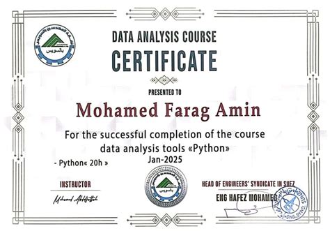 mohamed farag on linkedin python certificate python