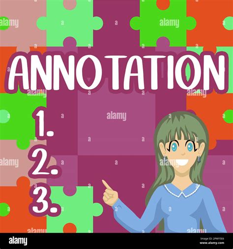 Hand Writing Sign Annotation Word Written On Note Added By Way Of Comment Or Explanation Stock