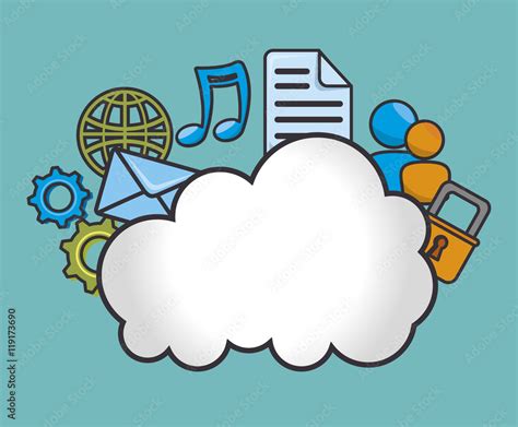 Cloud Computing Data Icon Vector Illustration Graphic Stock Vector Adobe Stock