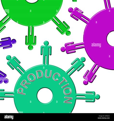 Production Cogs Showing Collaboration Teamwork And Clockwork Stock Photo Alamy