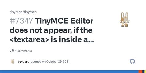 Tinymce Editor Does Not Appear If The Is Inside A Popup Modal · Issue