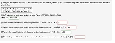 Solved Point Let The Random Variable X Be The Number Of Chegg