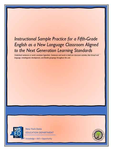 08 Ngls 5th Grade Instructional Sample Final A Pdf English As A
