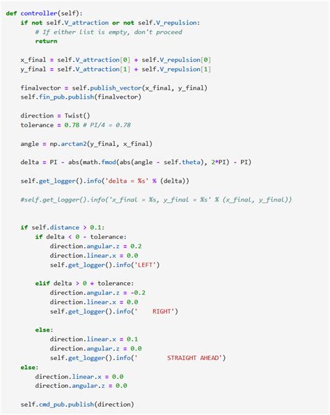 Problem While Implementing Apf Path Planning Algorithm Rros