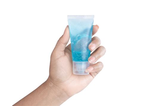 Hand Of A Woman Holding A Plastic Tube Of Alcohol Gel For Health Hygiene Liquid Png