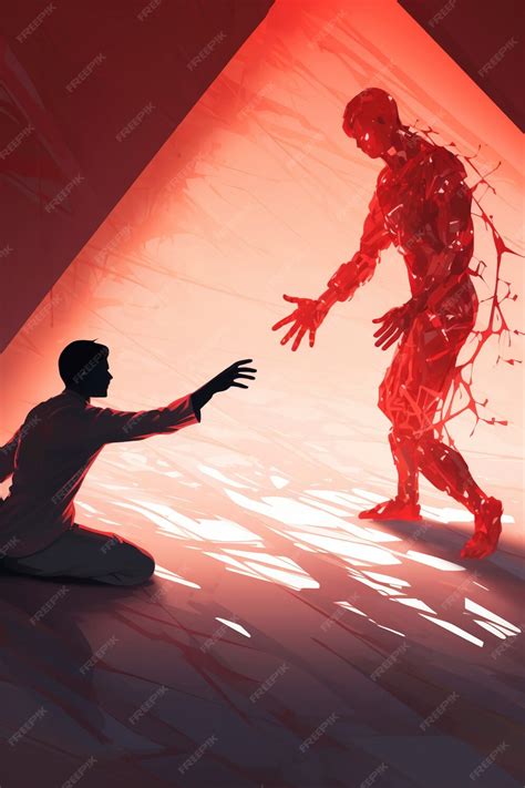 로과 상호 작용하는 사람 Ai 생성 이미지