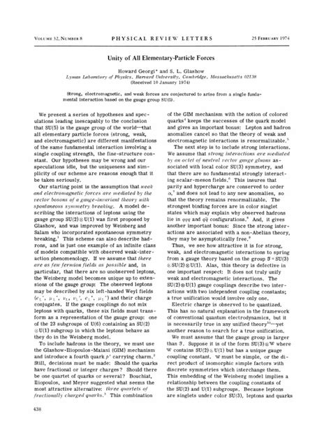 Unity Of All Elementary Particle Forces Pdf