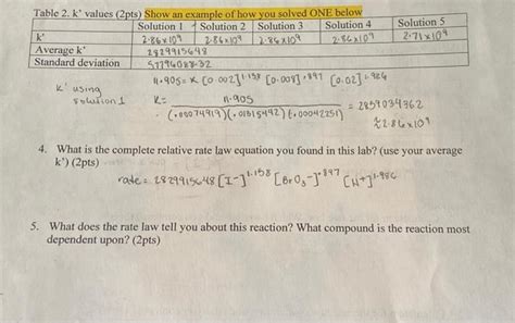 solved table 2 k′ values 2pts show an example of how